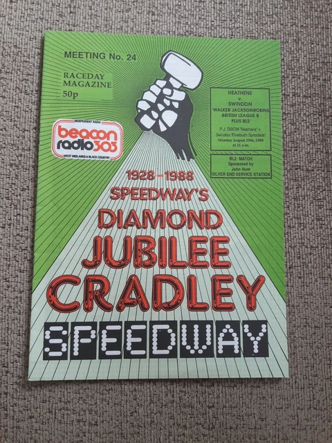 CRADLEY HEATH SPEEDWAY v SWINDON 29th August 1988 British League B ...