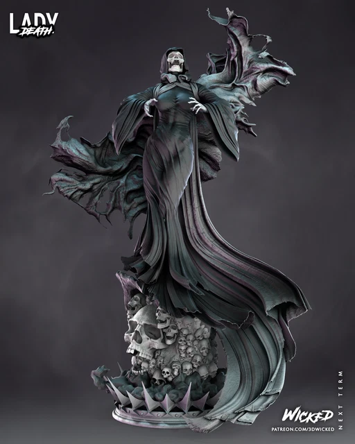 LADY DEATH STATUE (3D Printed) Fan Art 4" to 19" (102mm to 482mm) £10. ...