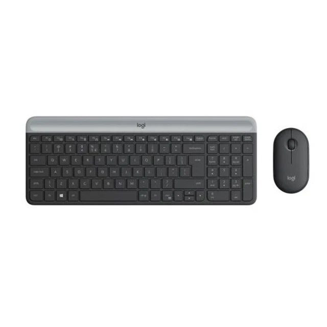 LOGITECH MK470 SLIM USB QWERTY English Keyboard and 1000 DPI Optical M ...