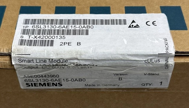 6SL3130-6AE15-0AB0 SIEMENS SINAMICS S120 Smart Line Module 6Sl3130 ...