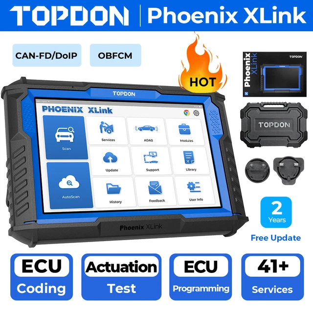 2024 TOPDON PHOENIX XLINK Car Diagnostic Scanner ECU Programming Key ...