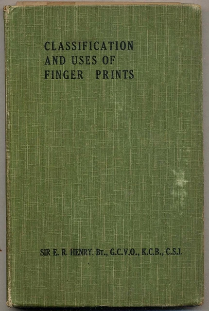 SIR E R HENRY / Classification and Uses of Finger Prints 1937 £37.06 ...