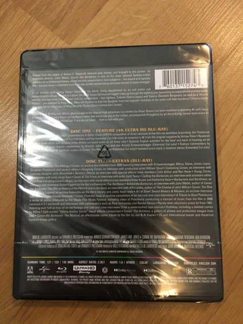 CONAN THE BARBARIAN- 4K UHD Blu-ray - Arrow - Schwarzenegger - NEW SEALED £37.12 - PicClick UK