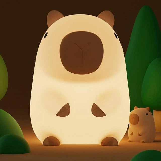 CAPYBARA NIGHT LIGHT, Cute Nursery Lamp, Silicone Animal Kids Baby ...