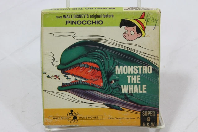 WALT DISNEY PINOCCHIO Monstro the Whale Super 8 mm film B&W Sound EUR ...