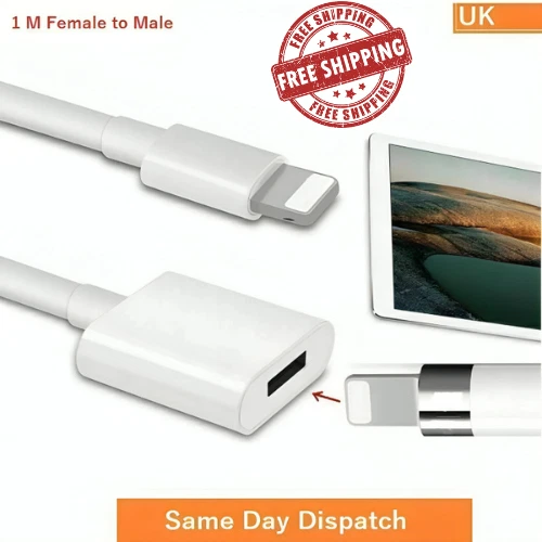 MALE TO FEMALE iphone Charger Extension Cable ipad Extender Dock Cord ...