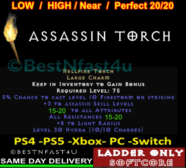 S6 LADDER ASSASSIN torch Sin hellfire PC-XBOX-PS4-PS5-SWITCH Diablo 2 ...