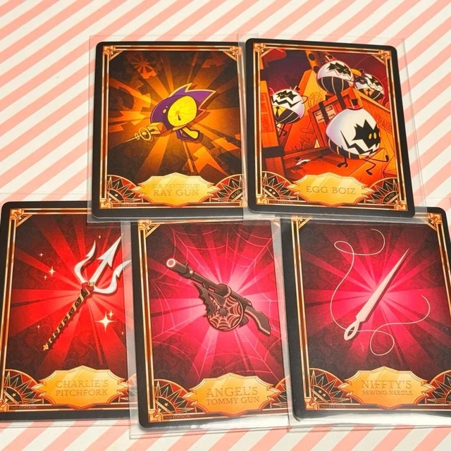 CARTE COLLEZIONABILI HAZBIN Hotel Charlie Angel Dust Husk Nifty usate ...