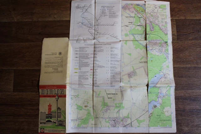 STADTPLAN BERLIN 1970 1980 er jahre vintage map ddr gdr EUR 10,00 ...