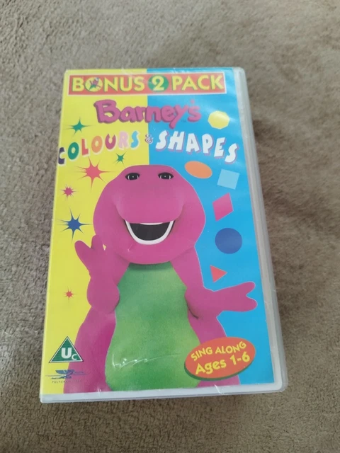 BARNEY THE DINOSAUR Barney's Colours & Shapes 2 Pack Pal Vhs Video Kids ...