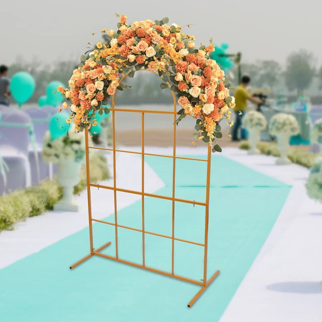 GOLD METAL WEDDING Arch Backdrop Stand 6.6ft Garden Holder Rack Arch ...