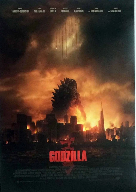 GODZILLA - KEN Watanabe - Elizabeth Olsen - Filmposter 37x53cm gerollt ...