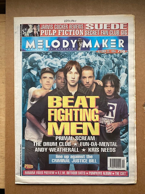 PRIMAL SCREAM MELODY Maker Magazine Oct 22 1994 - Bobby Gillespie Cover ...