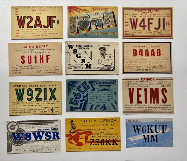 VINTAGE QSL HAM Radio Postcard Lot, 1940's - 33 Cards $40.00 - PicClick