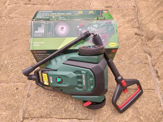 PARKSIDE 20V CORDLESS Lawn Mower with 4Ah Battery & Charger - opened ...
