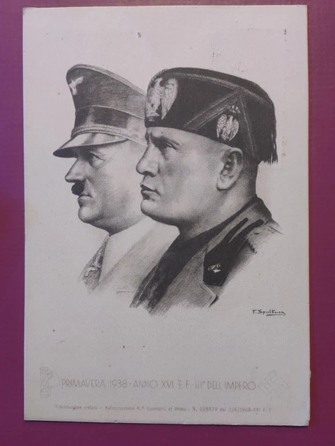 PROPAGANDA WW2-PRIMAVERA 1938-DUCE Mussolini Hitler EUR 35,00 - PicClick IT