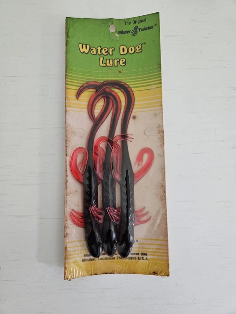 VINTAGE MISTER TWISTER Lizards Lure Water Dog Soft Plastics NIP Black ...
