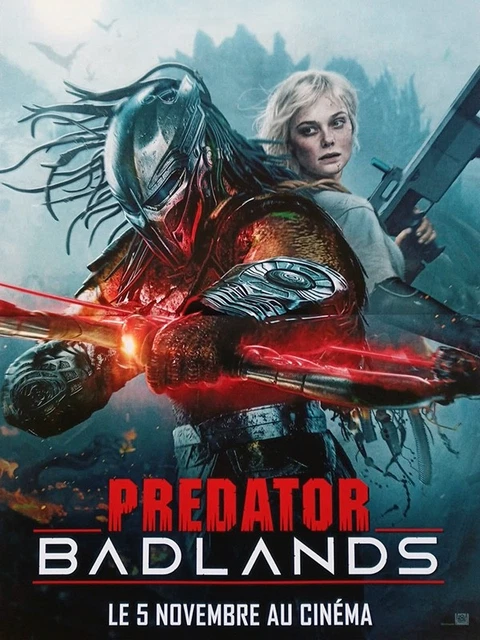 AFFICHE PLIÉE 40X60CM PREDATOR BADLANDS (2025) Elle Fanning NEUVE EUR ...