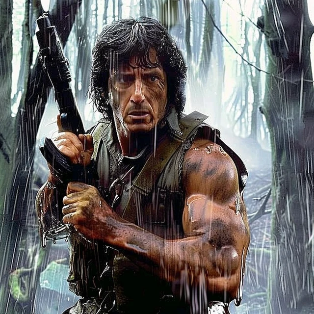 NECA ACTION FIGURE First Blood John Rambo Sylvester Stallone 18cm ...
