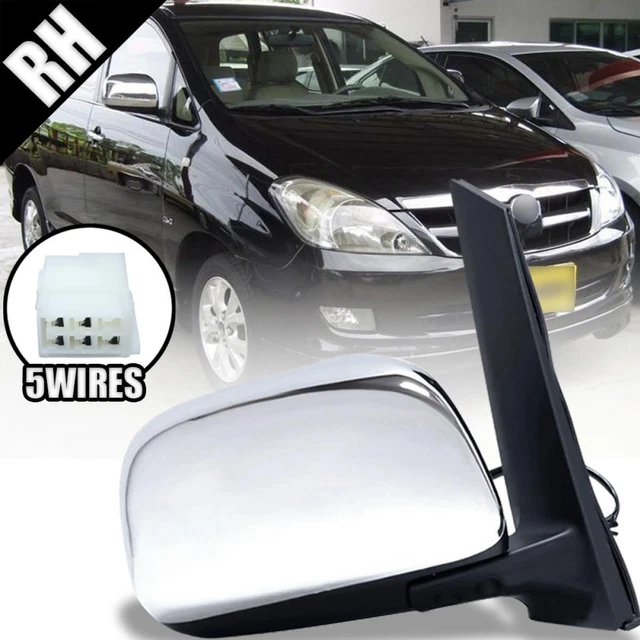 SIDE WING MIRROR Chrome Electric 5Wires RH Right Fits 2004-11 Toyota ...