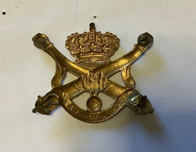 VINTAGE BELGIAN ARMY Artillery badge - motto Regis Ultima Ratio £5.00 ...