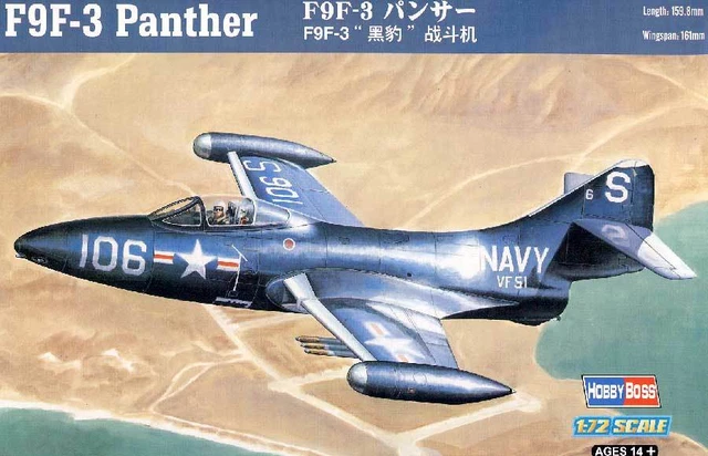 HOBBYBOSS - GRUMMAN F9F-3 Panther US Navy VF-51 Modèle Maquette 1:72 ...