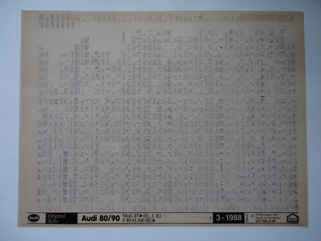 VAG MPF 2400 VW/Audi Mikroplanfilm Audi 80/90 Mod. 87 #1124 EUR 18,00 ...