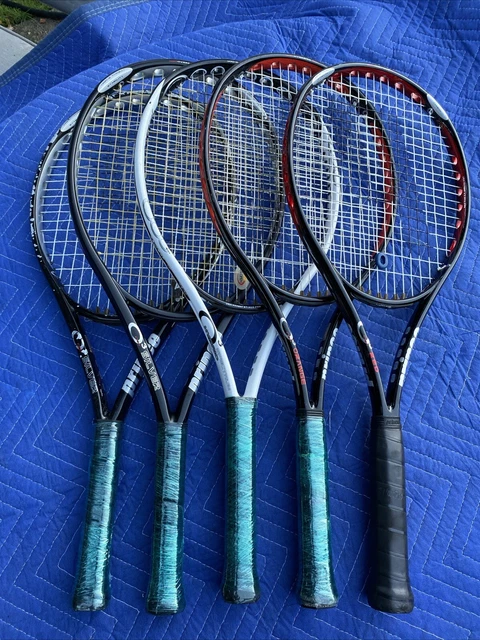 LOT 5 PRINCE O3 Silver Orange Red Spectrum Hybrid Tennis Racquets ...