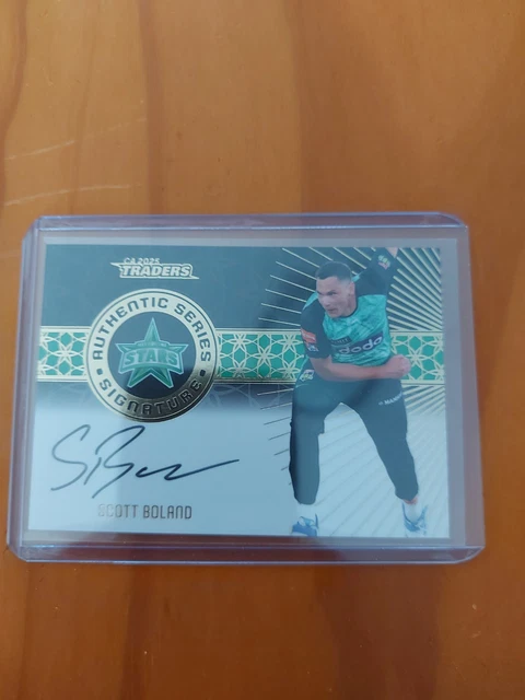 2025-26 CRICKET TRADERS Authentic Signatures Black Scott Boland Stars ...