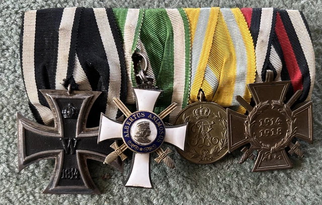WW1 IRON CROSS, Royal Saxon Albert Order Group of Medals 100% original ...