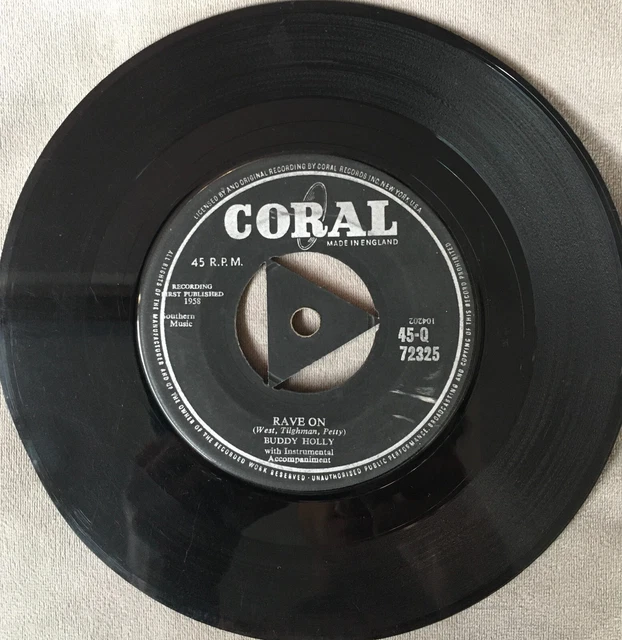 BUDDY HOLLY- RAVE On 1958 7" 45RPM Coral VG+ Rock & Roll / Rockabilly £ ...