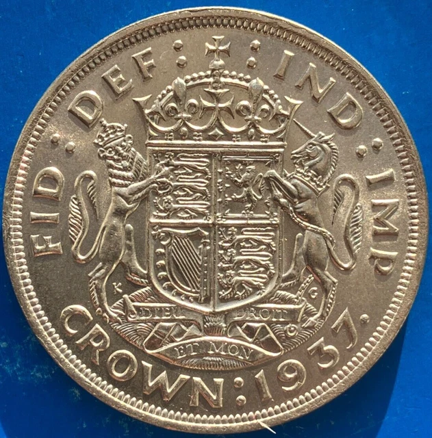 GB 1937 KING George V1. Silver Crown Coin (Or 5/-), In Lovely ...