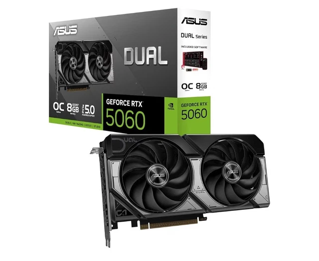ASUS GEFORCE RTX 5060 Dual 8GB OC Graphics Card - 90YV0N12-M0NA00 £363. ...