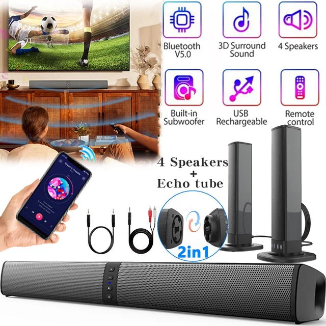 BLUETOOTH SOUNDBAR WIRED/WIRELESS AUX/RCA /TF/FM/TWS Remote Control ...