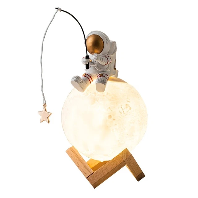 MOON LIGHTS WITH Astronaut Figurines Home Decoration Resin Night Lamp ...