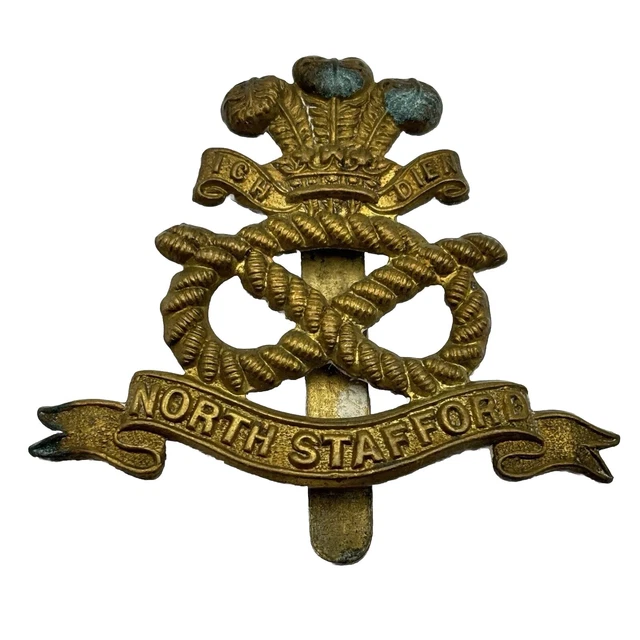 WW1 NORTH STAFFORDSHIRE Regiment Economy British Military Cap Badge ...