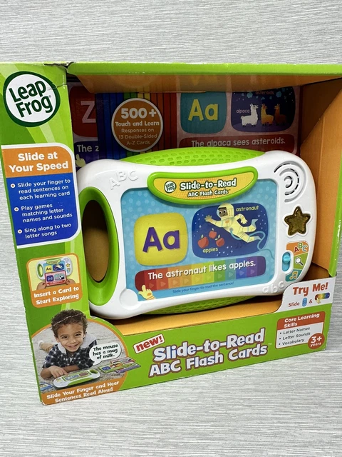 LEAPFROG SLIDE-TO-READ ABC Flash Cards Slide it Sound It Leap Frog ...