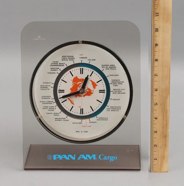 RARE VINTAGE JAPAN 1970s Pan Am American Airlines Cargo World Time ...