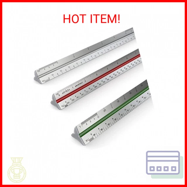 ARTEZA ARCHITECT SCALE Ruler, Imperial, 12-Inch Color-Coded ...