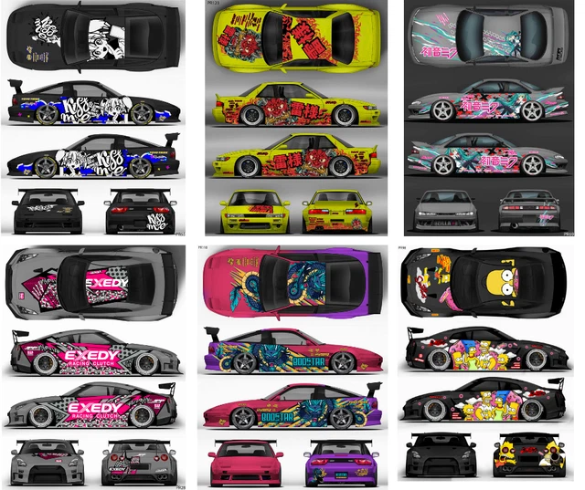 RC CAR STICKER Set, Decal, Livery For 1/10 Drift Car Body - 60+ Designs ...