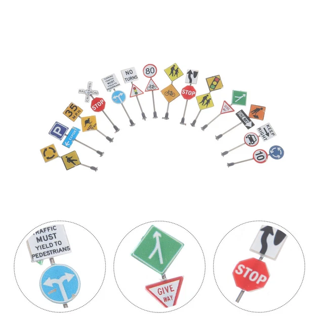 14 PCS TRAFFIC Sign Model Child Miniature Road Signs £8.29 - PicClick UK