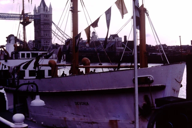 1977 DEVONIA TOWER Pier London Shipping Ship Boat 35mm Original Slide ...