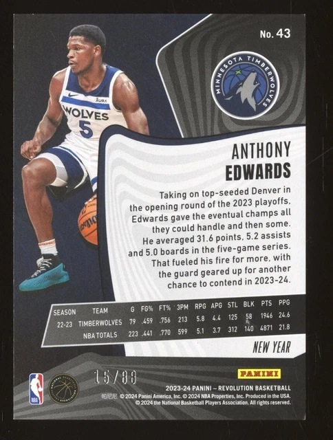 2023-24 PANINI REVOLUTION Anthony Edwards Smeraldo Capodanno Cinese/88 ...