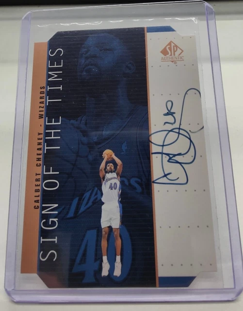 1998-99 UPPER DECK SP Authentic Calbert Cheaney Wizards Sign Of The ...