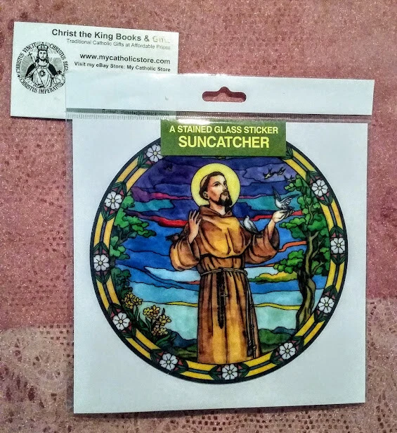 ST. FRANCIS OF Assisi Suncatcher-Non-Adhesive Static Cling Sticker ...