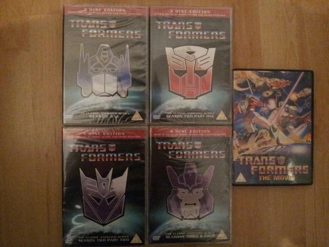 TRANSFORMERS ANIMATED CARTOON Complete Series 1-4 + The Movie Uk R2 Dvd ...