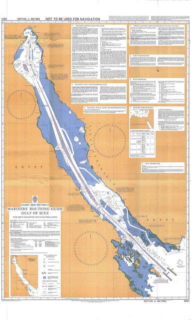 ADMIRALTY 5501 MARINERS Routeing Guide Gulf Of Suez Chart Map Maritime ...