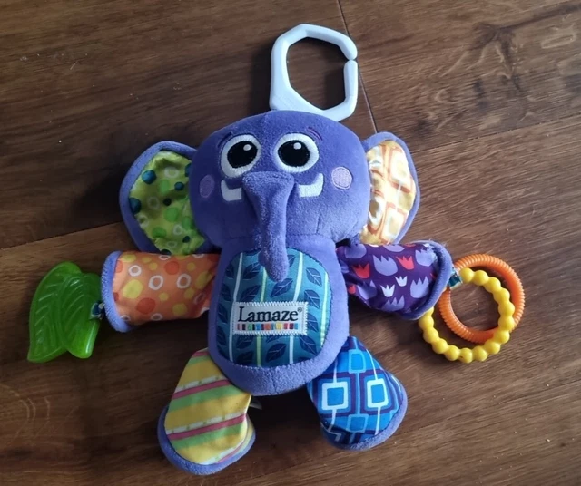 CUTE LAMAZE PURPLE Elephant Rattle Activity Hanging Pram Toy £5.00 ...