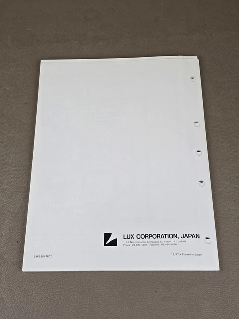 LUXMAN DIGITAL STEREO Tuner TV Japan Only T-117/L T-03/L Service Manual ...