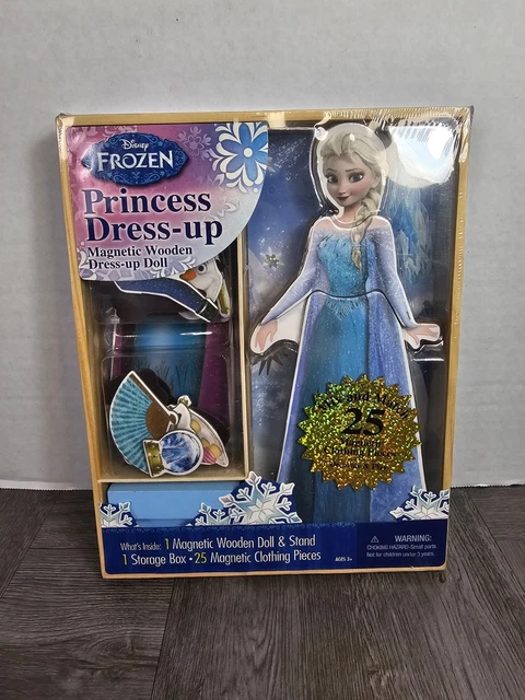DISNEY FROZEN, PRINCESS Elsa Wooden Magnetic Dress Up Doll, 25 Piece ...